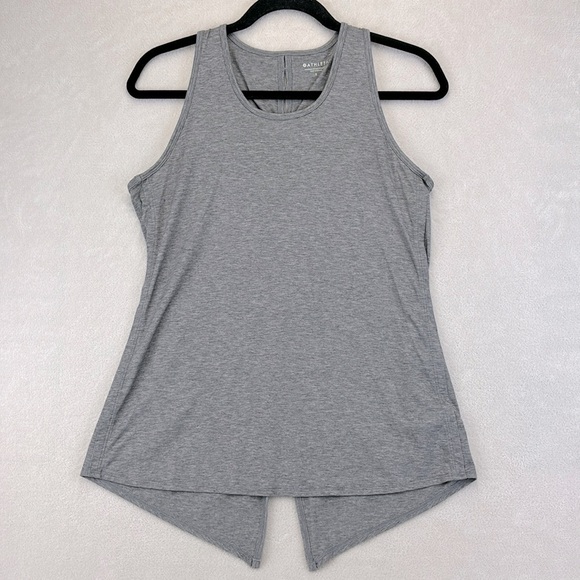 Athleta | Tops | Athleta Gray Tie Back Split Back Open Back Criss Cross ...